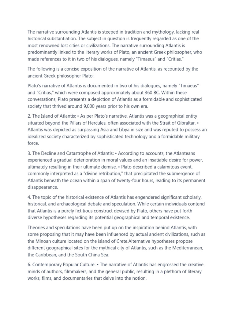 Questions On The Use of AI | PDF | Atlantis | Plato