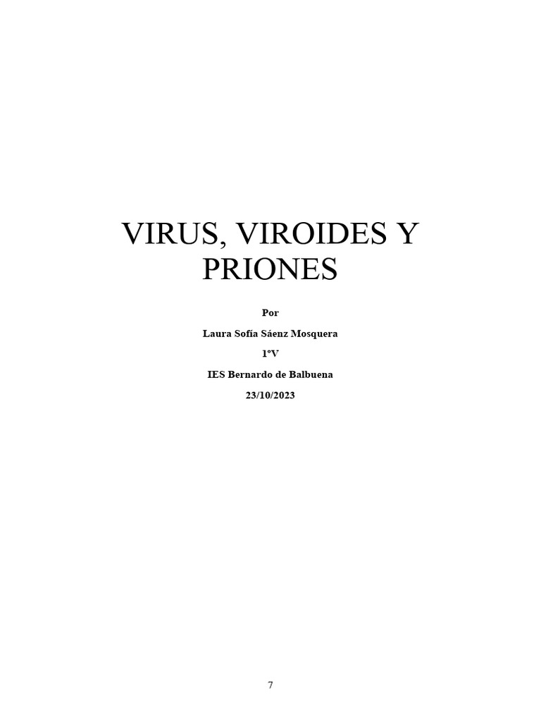 Virus, Viroides y Priones: Guía Completa | PDF | Virus | VIH