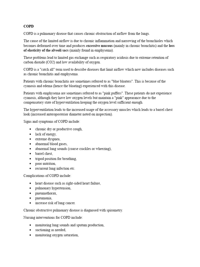 COPD | PDF | Chronic Obstructive Pulmonary Disease | Asthma