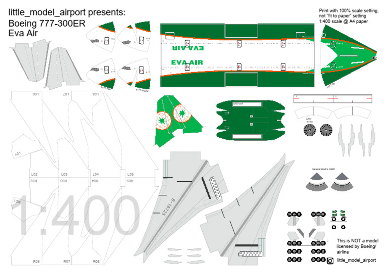 400scale - b777-300ER - Eva Air | PDF | Jet Aircraft | Aerospace ...