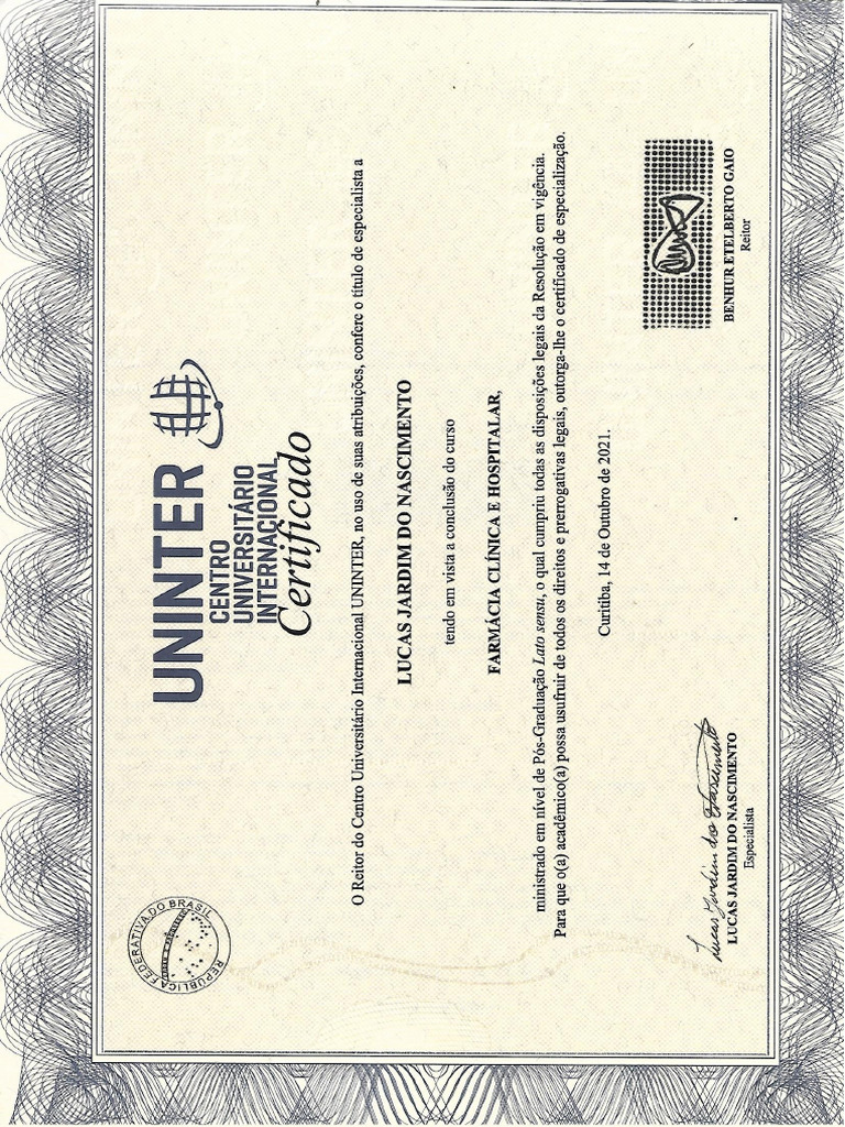 Diploma Pós Graduação | PDF