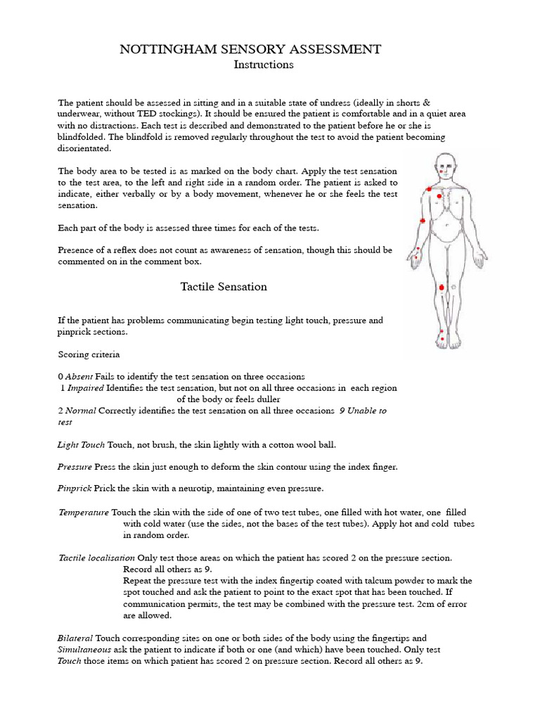 Nsainstructionsrevised | PDF | Senses | Somatosensory System