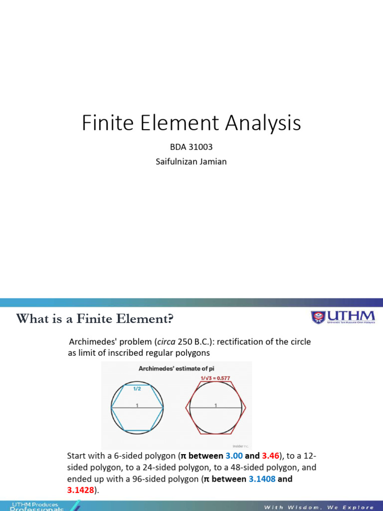 Lecture 1 Bda31003 | PDF | Finite Element Method | Stress (Mechanics)