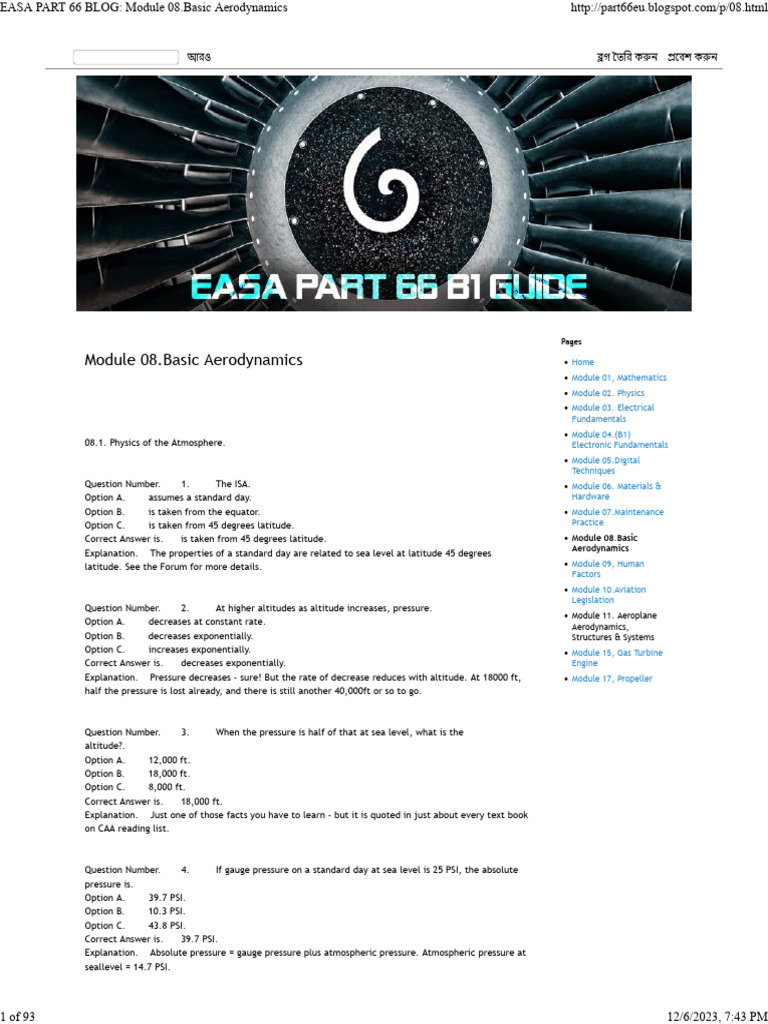 Module 08.basic Aerodynamics | Download Free PDF | Humidity | Atmosphere Of Earth