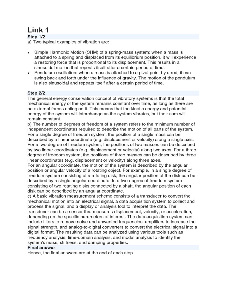 Chegg Expert Answer | PDF | Rotation Around A Fixed Axis | Oscillation