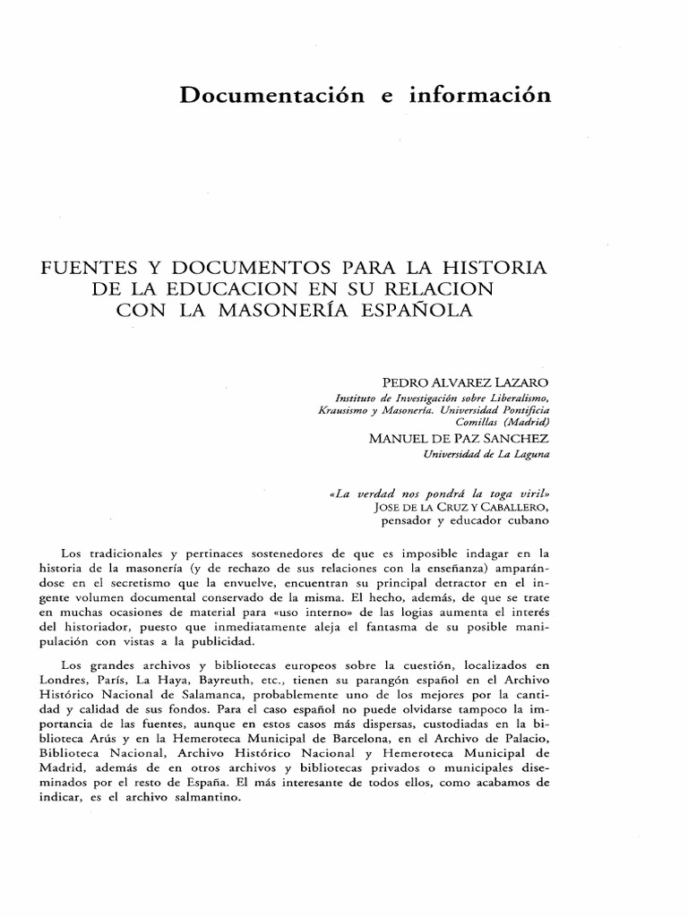 Documentacion_e_Informacion | PDF | Moralidad | Masonería