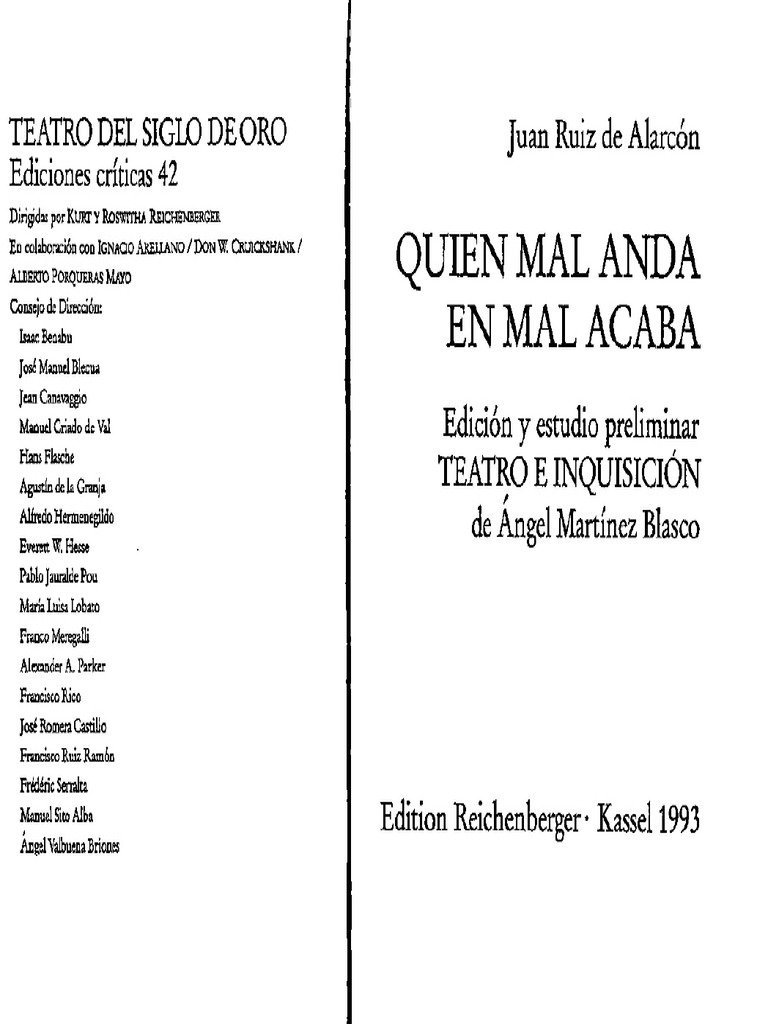 Quien-mal-anda-en-mal-acaba-Juan-Ruiz-de-Alarcón | PDF