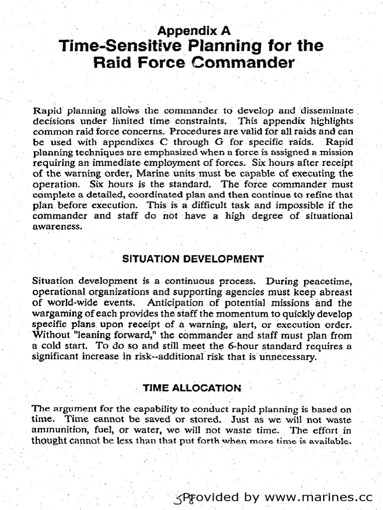 Rapid Planning for Raid Operations | PDF | Reconnaissance | Staff ...