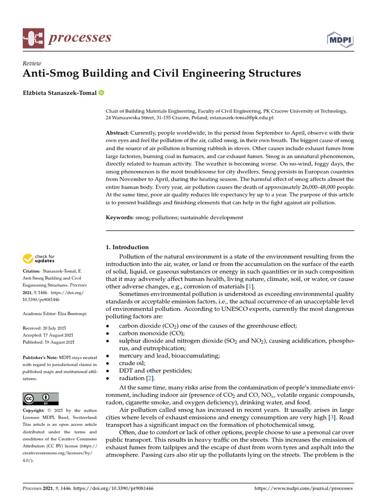 Anti-Smog Building and Civil Engineering Structure | PDF | Particulates ...