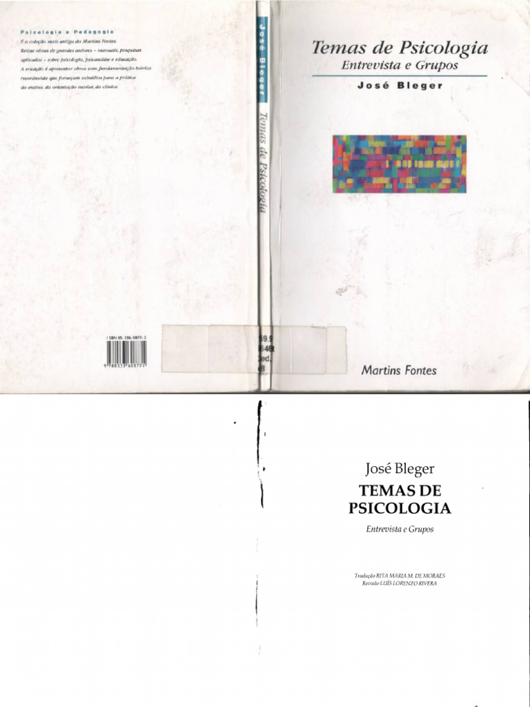 José Bleger - Temas de Psicologia - Entrevista e Grupos | PDF