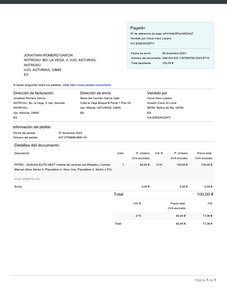 Invoice | Descargar gratis PDF | Introducciones de productos | Xbox