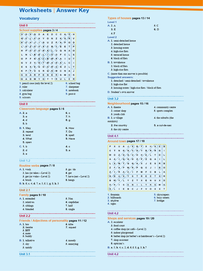 Allst7 Worksheets Answer Key | PDF | Linguistics | Linguistic Morphology