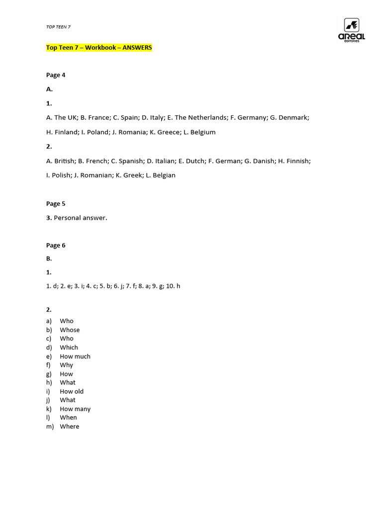 Ae Tt721 Workbook Answers 2 | PDF | Lunch