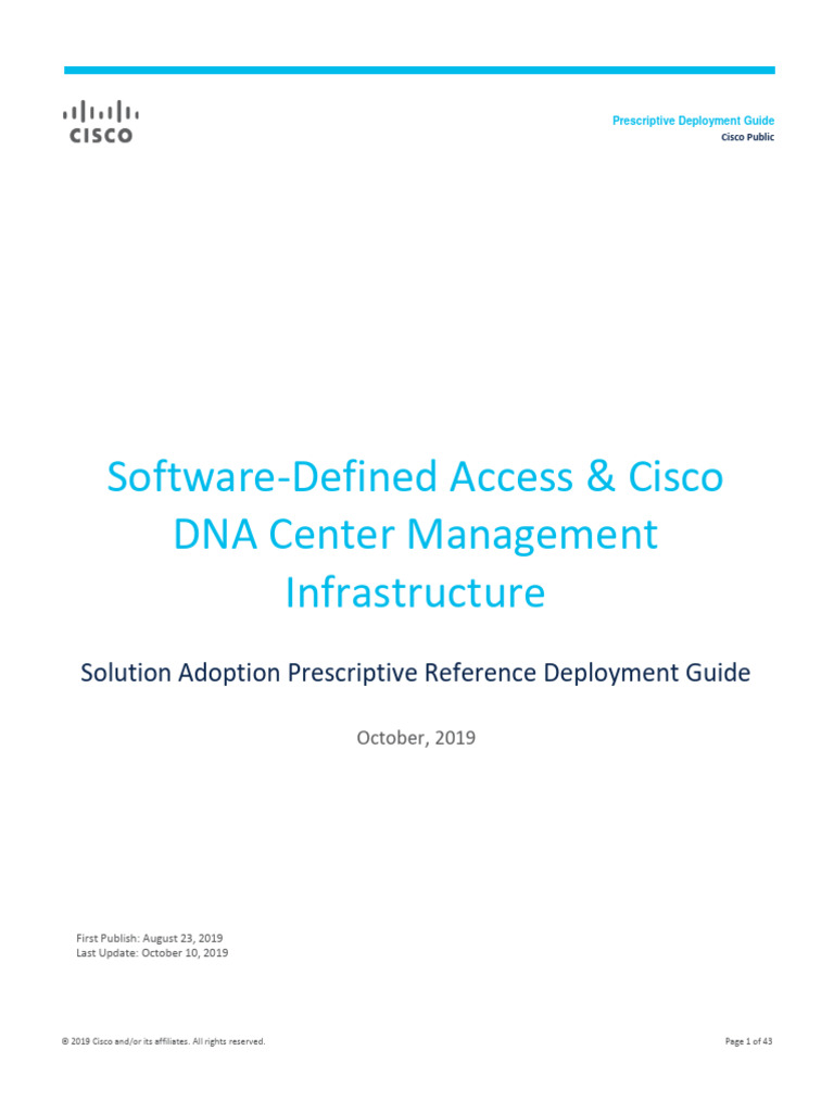 Sda Infra Deploy 2019oct | PDF | Ip Address | Computer Network