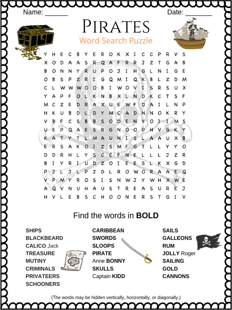 Pirates Word Search Puzzletainment | PDF