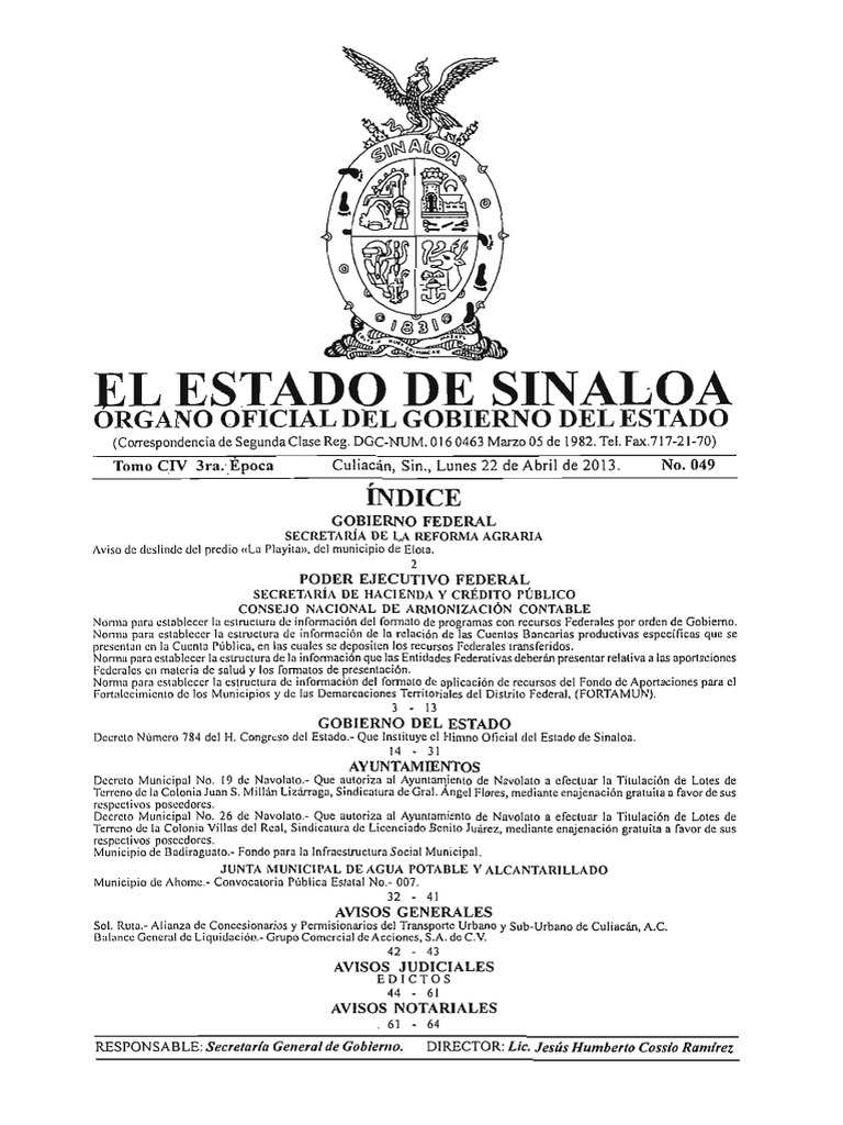 Himno Oficial del Estado de Sinaloa | PDF