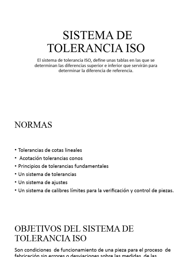 Sistema de Tolerancias ISO y Ajustes | PDF