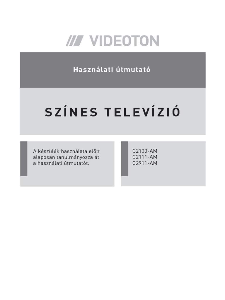Videoton C2100am C2111am C2911am (ET) | PDF