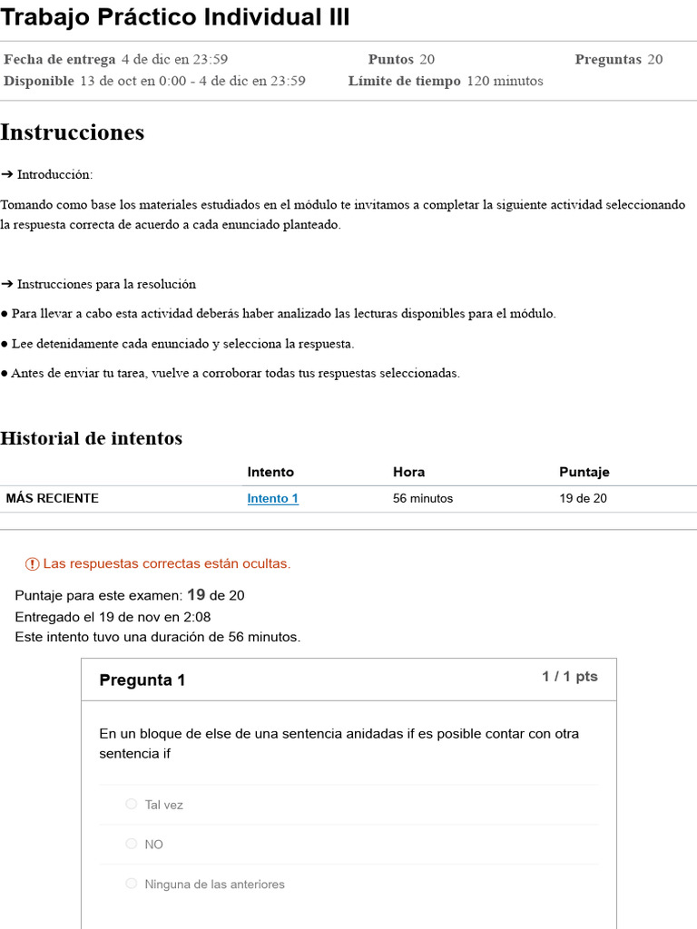 Trabajo Práctico Individual III - OPTATIVO I (JAVA INTRODUCCION) | PDF | Error de programación ...