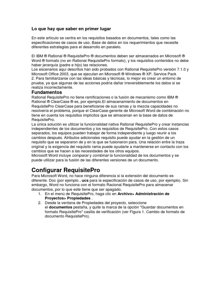 Requisite Pro | PDF | Microsoft | Microsoft Word