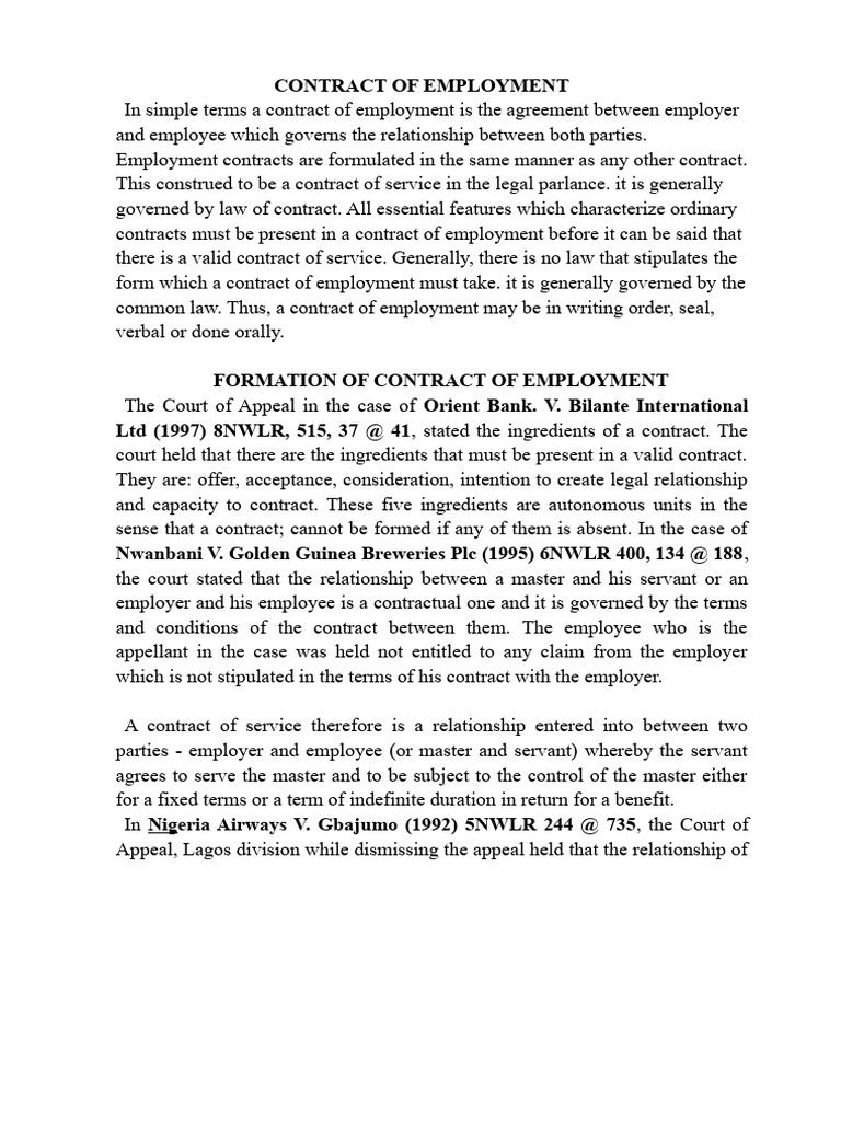 Understanding Employment Contracts | PDF | Damages | Employment