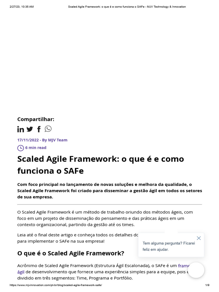 Scaled Agile Framework - o Que É e Como Funciona o SAFe - MJV ...