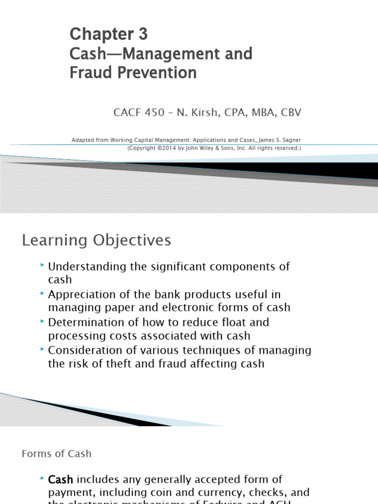 Cash - Management and Fraud Prevention | PDF | Cheque | Banks