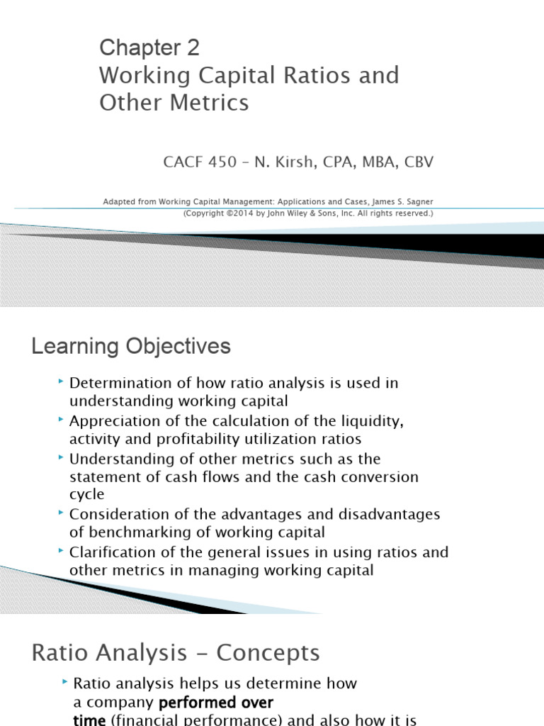 Working Capital Ratios and Other Metrics | PDF | Working Capital ...