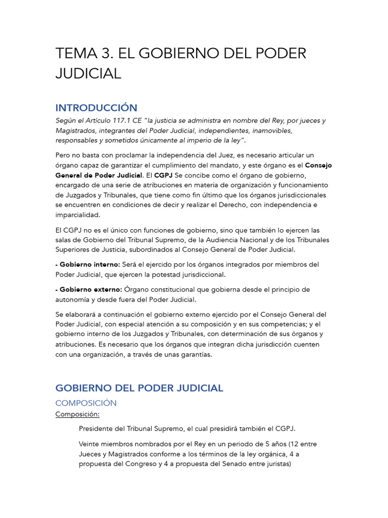 TEMA 3 PROCESAL | PDF | Judicaturas | Jurisdicción