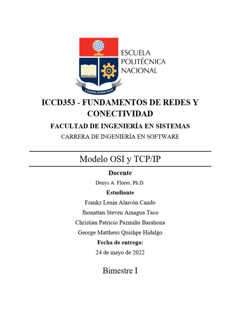 Informe Modelo OSI y TCP - IP - Grupo4 | PDF | Protocolos de internet | Redes