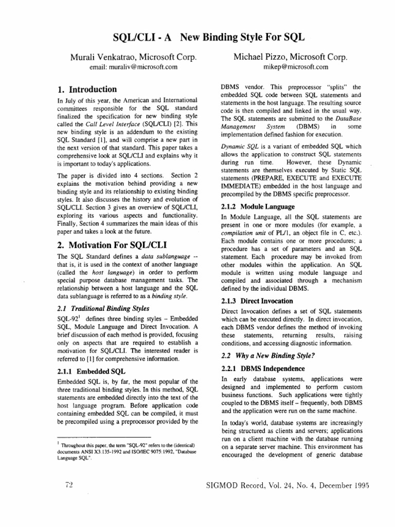 Sqlcli Binding Pdf Parameter Computer Programming Microsoft Sql