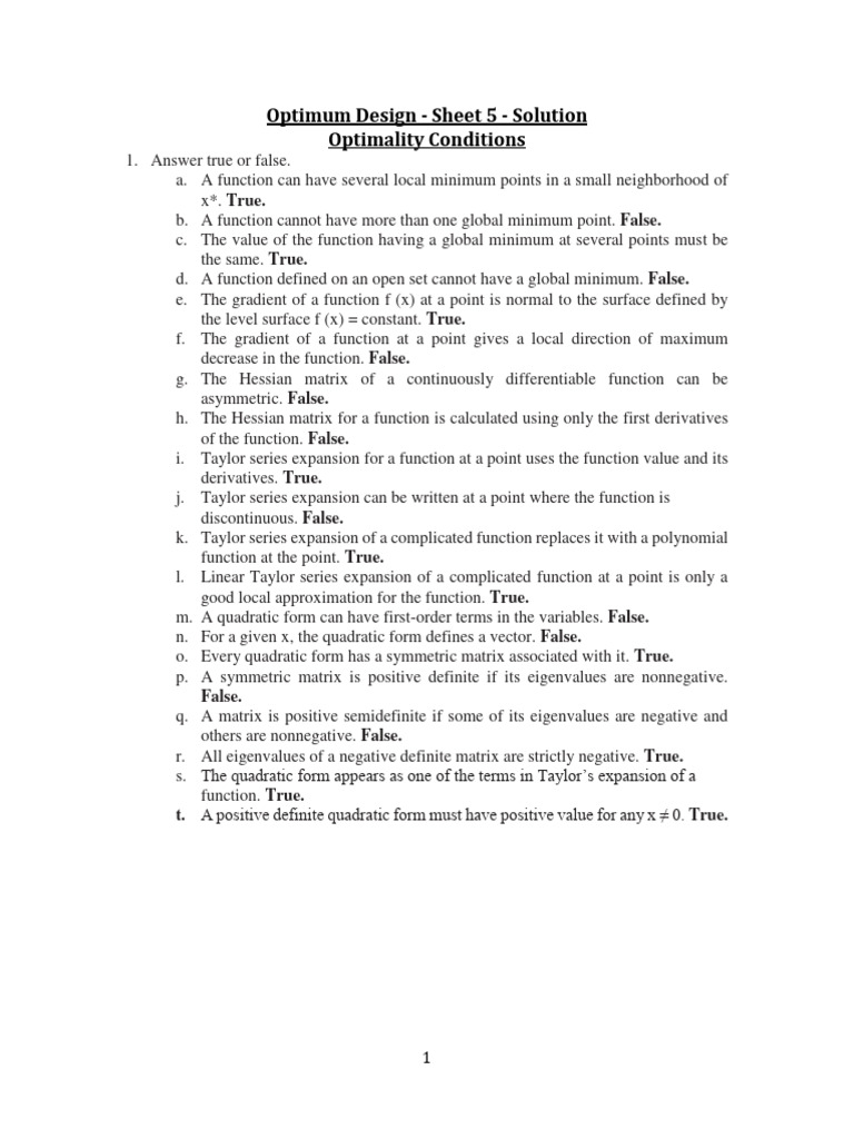 Sheet-5-Optimility Conditions Solution | PDF | Mathematical Optimization | Derivative