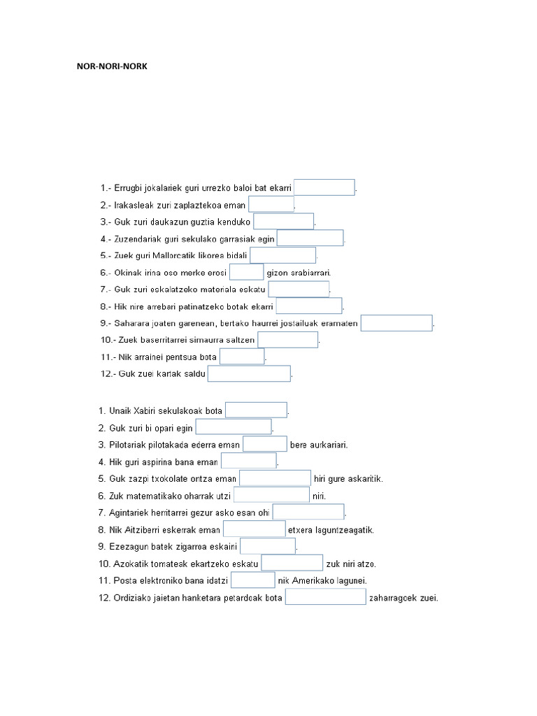 Nor-Nori-Nork Ariketak | PDF