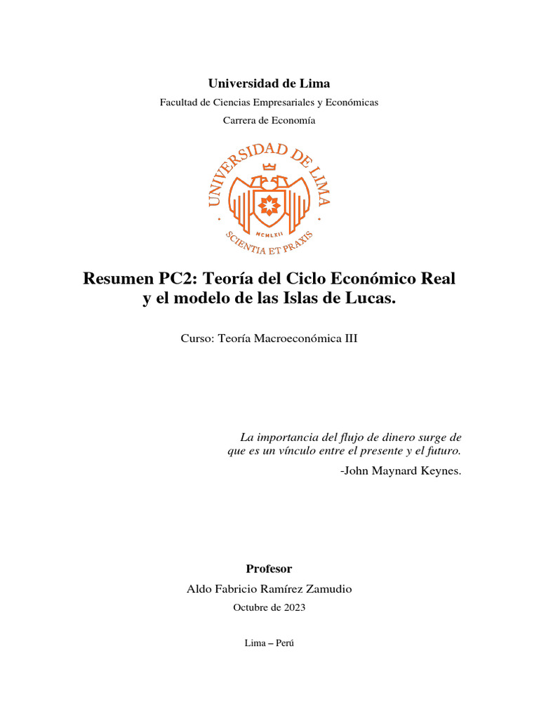 Teoría PC2 Macro 3 | PDF | Equilibrio económico | Inflación