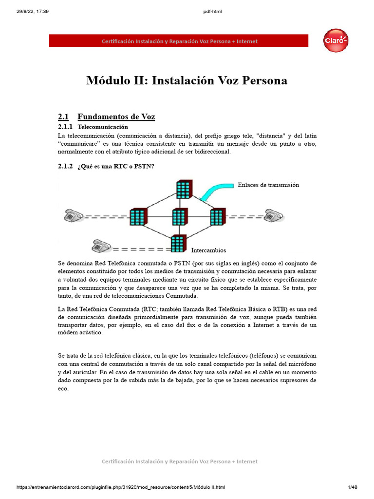 Modulo II | PDF | Red Telefónica Conmutada | Telecomunicaciones