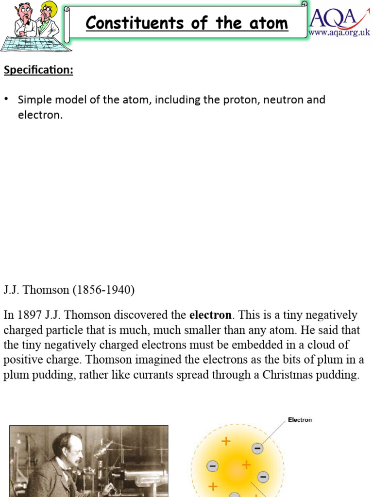 Lesson 1 Constituents of The Atom | PDF | Atomic Nucleus | Atoms