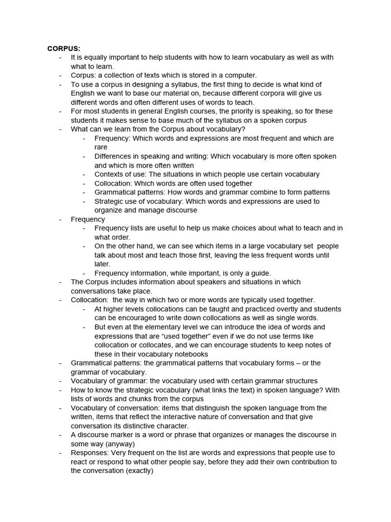 McCarten - Vocabulary - Summary | PDF | Vocabulary | Word