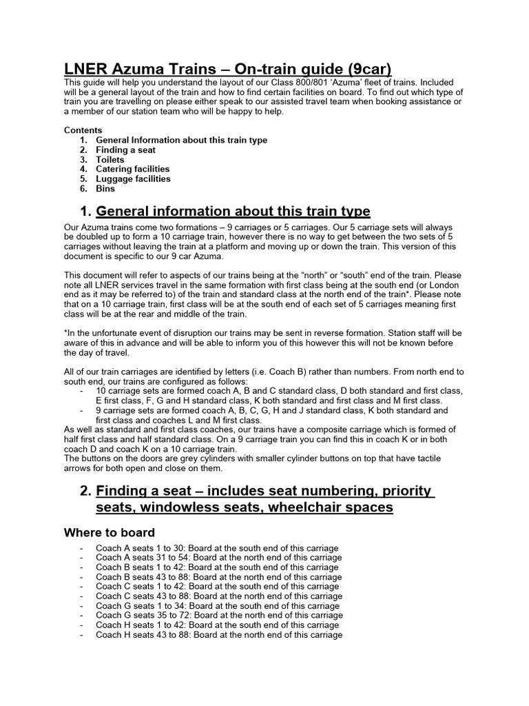 On Train Guide For Azuma - 9 Car | PDF | Toilet | Railroad Car