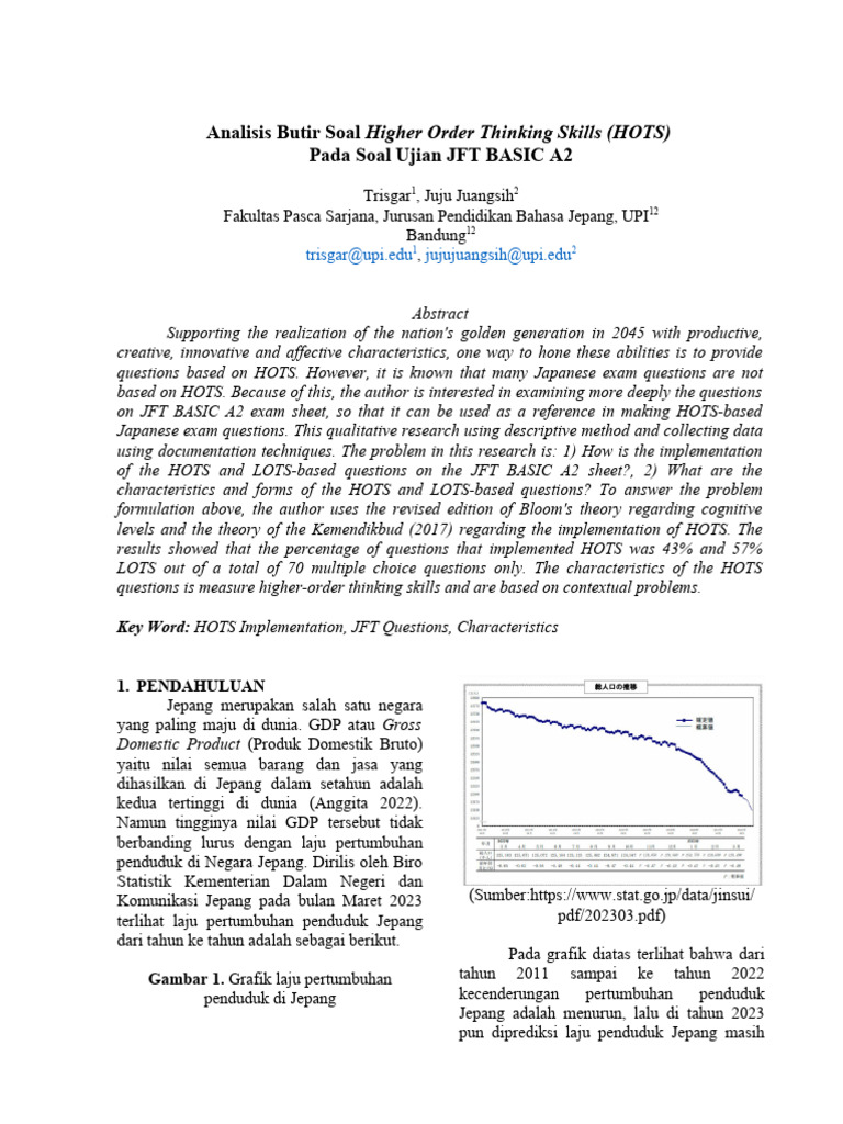 Analisis JFT Basic A2 | PDF