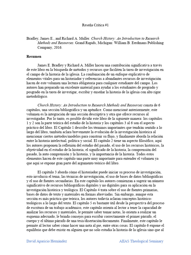 Ejemplo Reseña Crítica-Libro | PDF | Libros | Autor