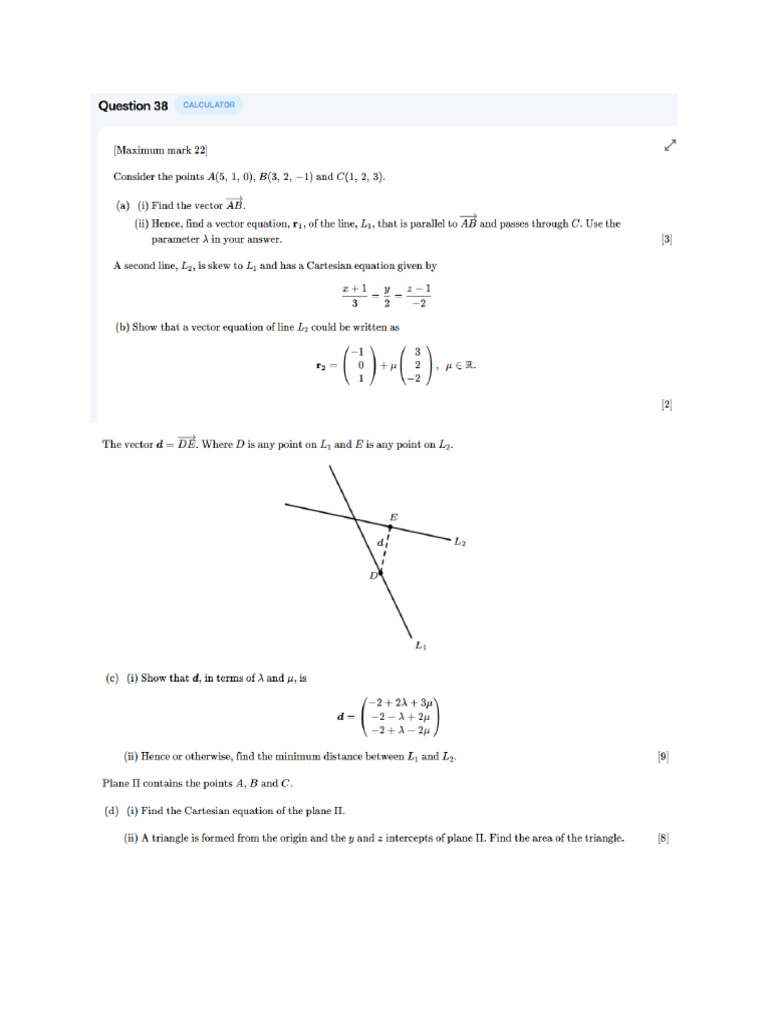 Vectors 2 Assignment With Markscheme | PDF