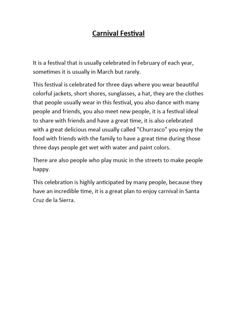 Carnival Festival Nataly Tito | PDF | Social Science