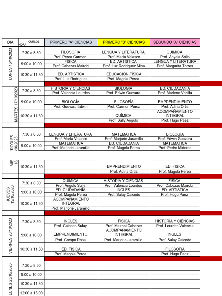 HORARIO DE EXAMENES BACH ORR SEGUNDO TRIMESTRE Versión 2 | PDF | Ciencias Naturales | Science