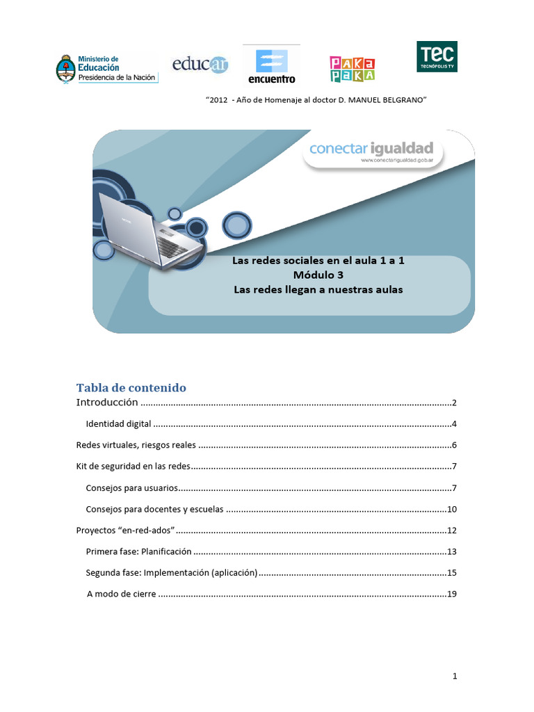 Modulo 3 - Redes Sociales en El Aula 1 A 1 | PDF | Servicio de redes sociales | Facebook