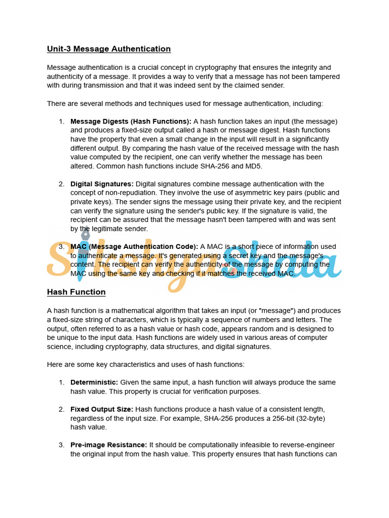 Unit 3 Message Authentication Pdf Algorithms Error Detection And Correction