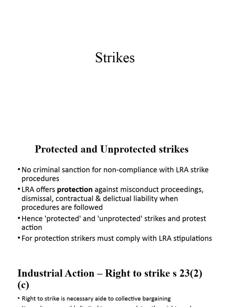 Protected vs Unprotected Strikes | PDF | Strike Action | Picketing