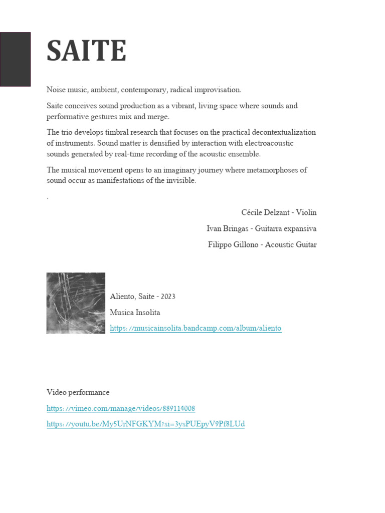 Saite | PDF | Sound | Performing Arts