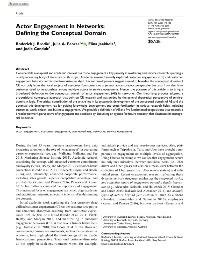 Brodie Et Al (2019) Actor Engagement | PDF
