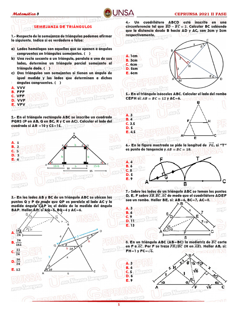 Matematica 5 Pdf Tangente Triángulo