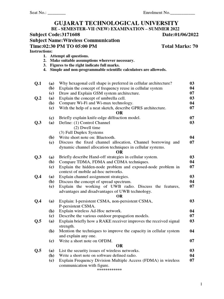 Be Summer 2022 | PDF | Cellular Network | Computer Engineering